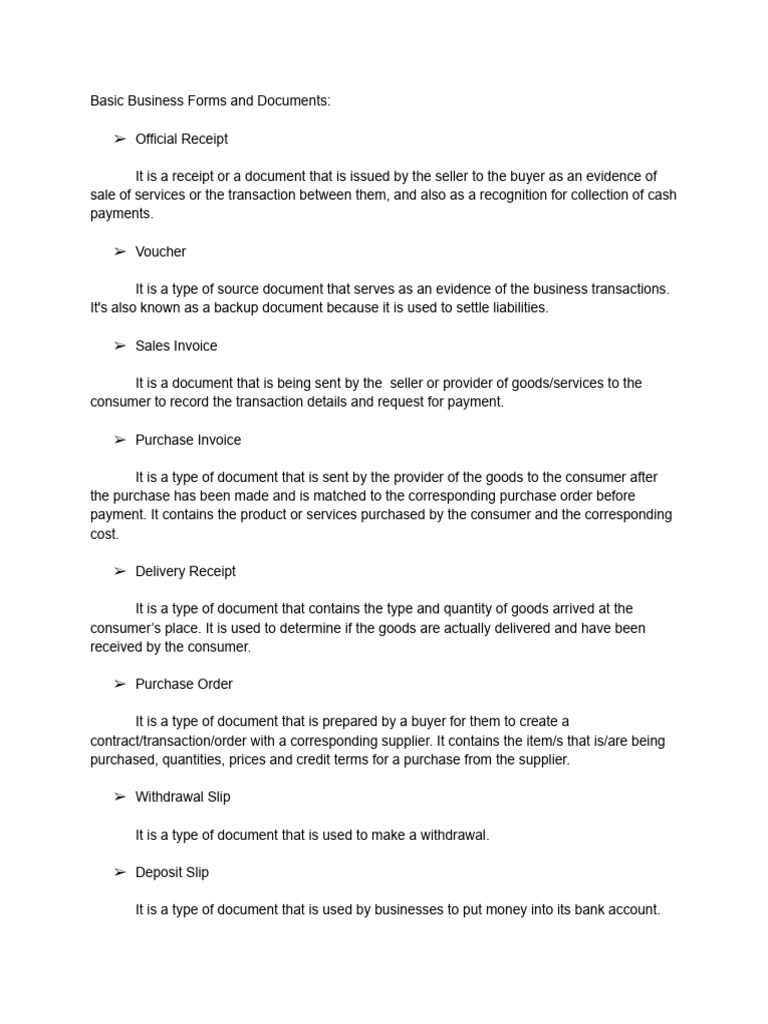 Business' Forms and Documents | PDF