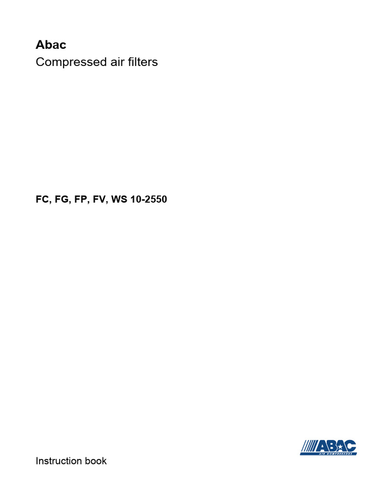 Manual Filtros Abac FC FG FP FV WS 10-2550 Instruction Book en | PDF ...