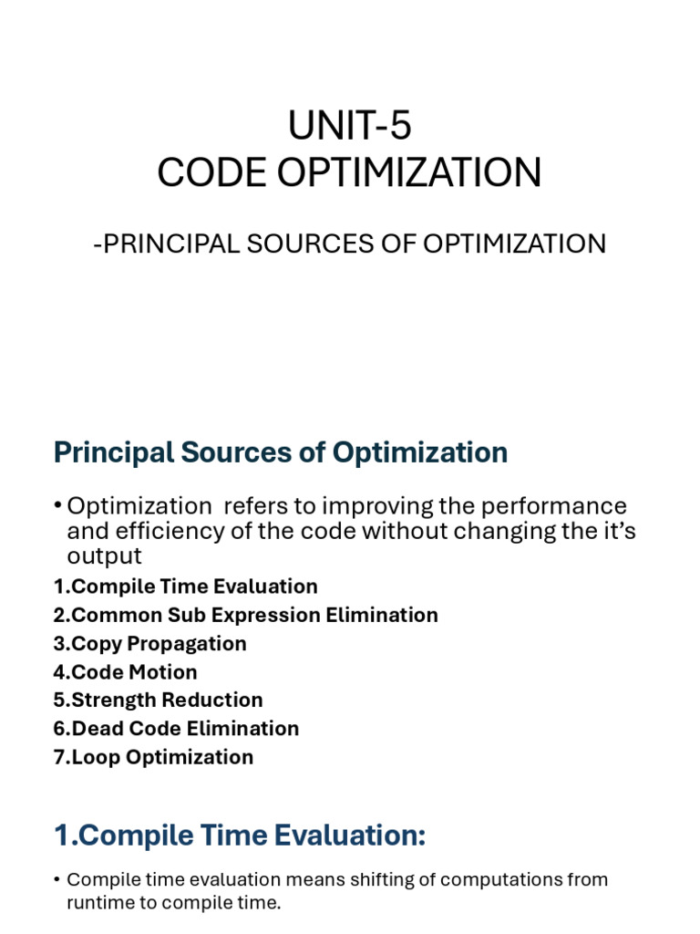 Presentation | PDF | Program Optimization | Computer Programming