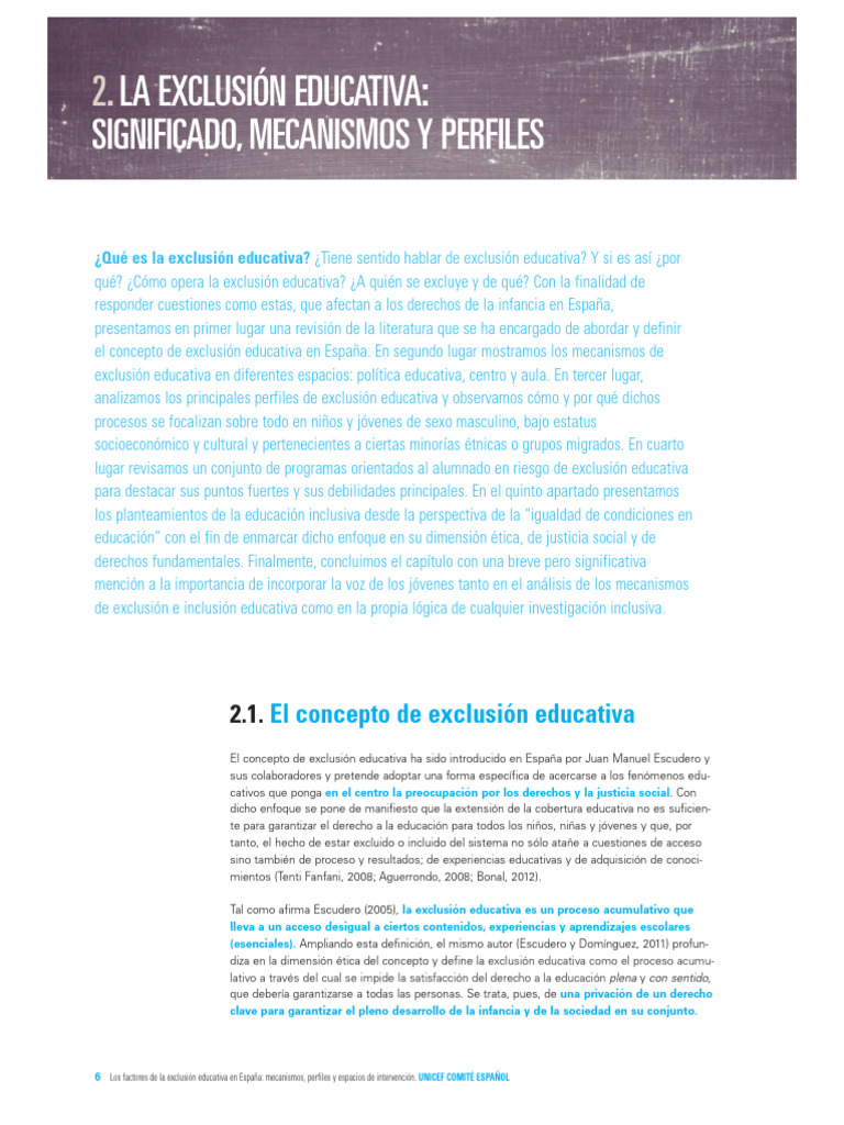 Exclusión Educativa (pp.6-13) | PDF | Exclusión social | Maestros