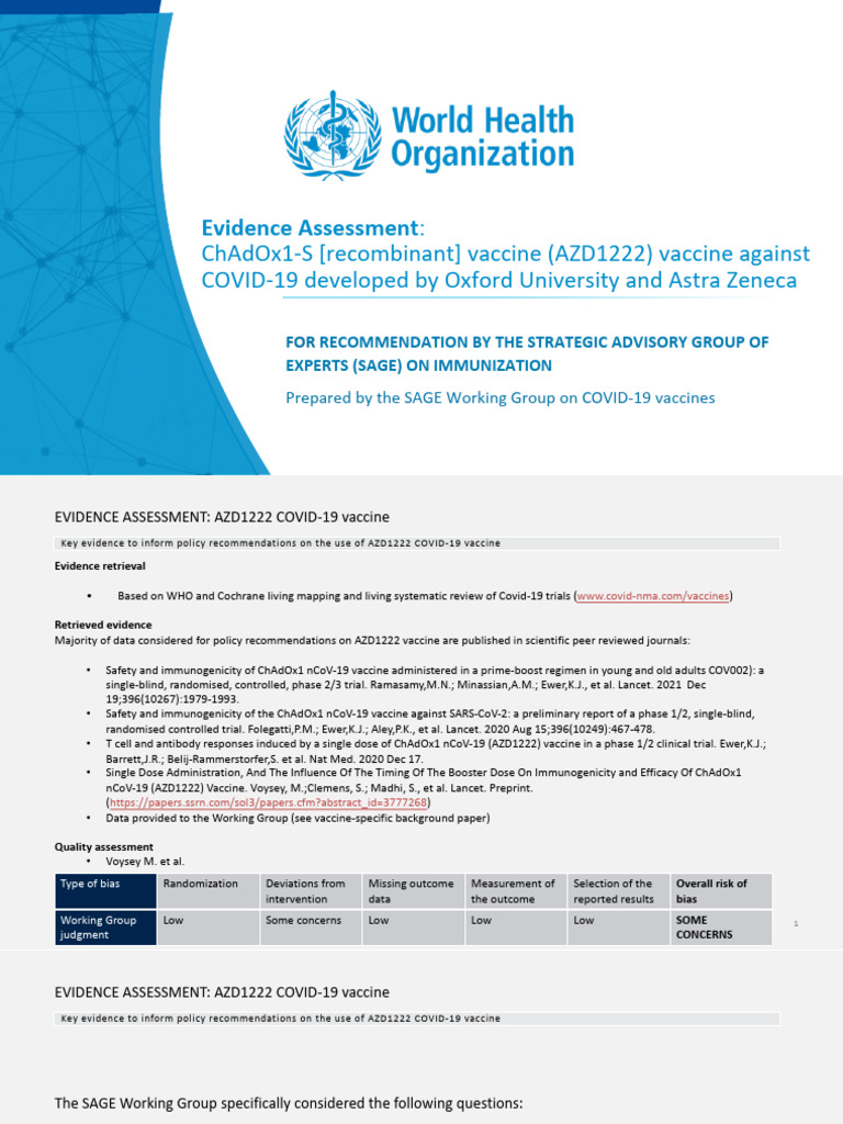 3 Sage 8 Feb Evidence Assessment Azd1222 Final | PDF | Phases Of ...