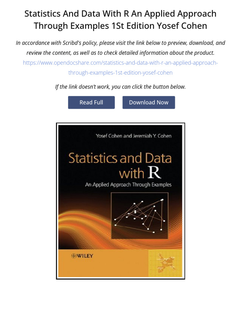 Statistics and Data With R An Applied Approach Through Examples 1st ...