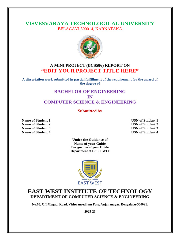 Mini Project Report in CSE 2025-26 | PDF | Computer Science | Computing
