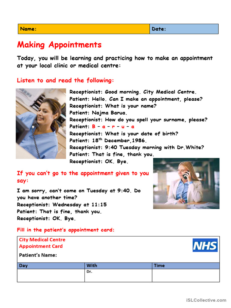 Making Appointments | PDF