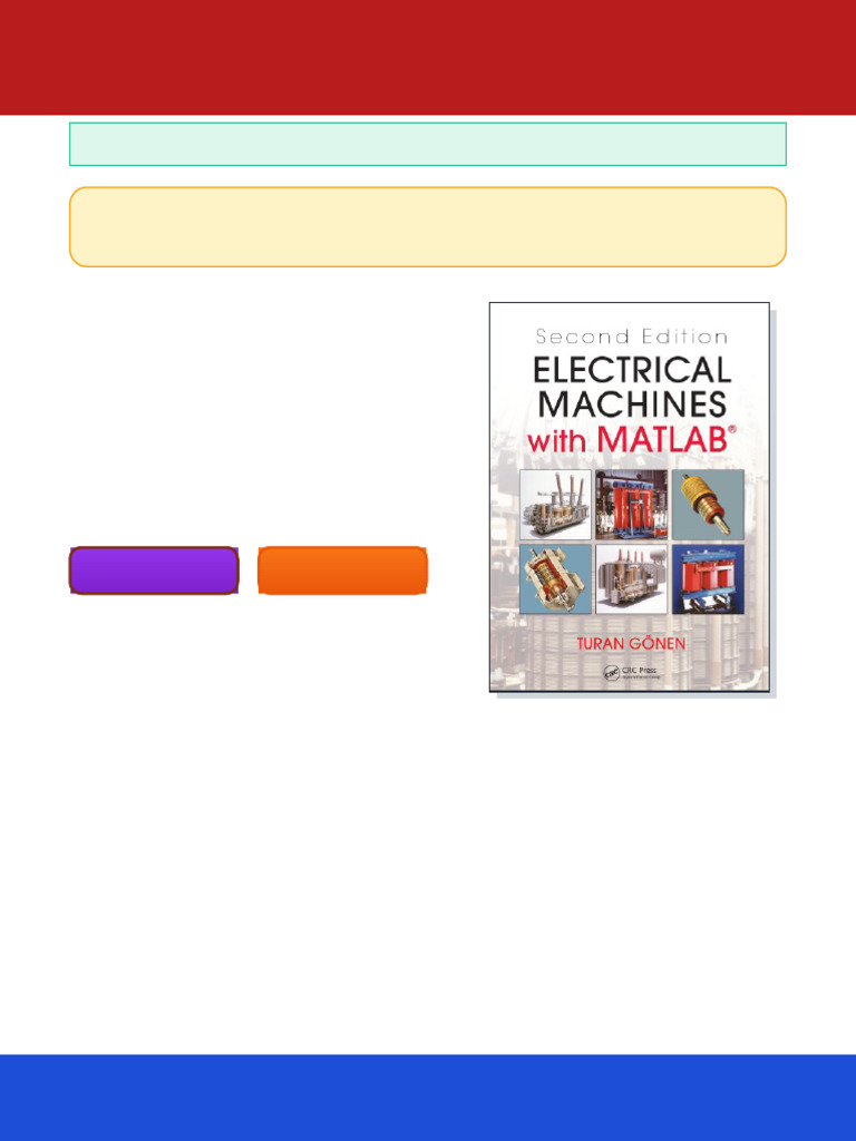 Electrical Machines with MATLAB Second Edition Gonen ebook complete ...