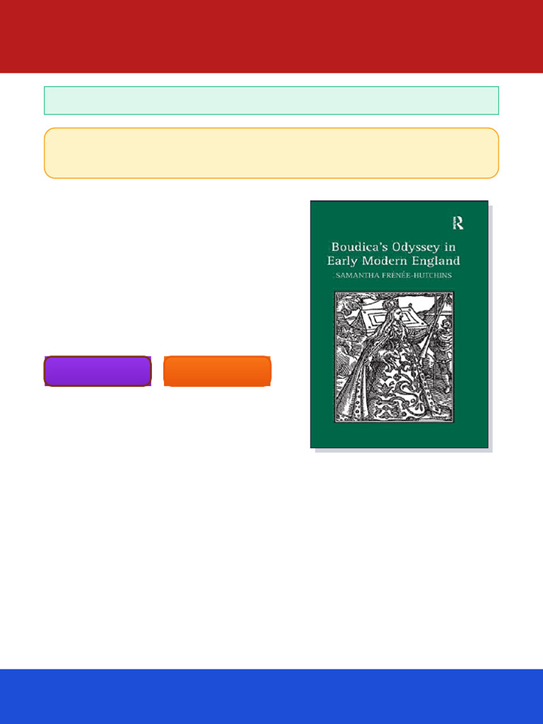 Boudica S Odyssey in Early Modern England 1st Edition Frénée-Hutchins ...