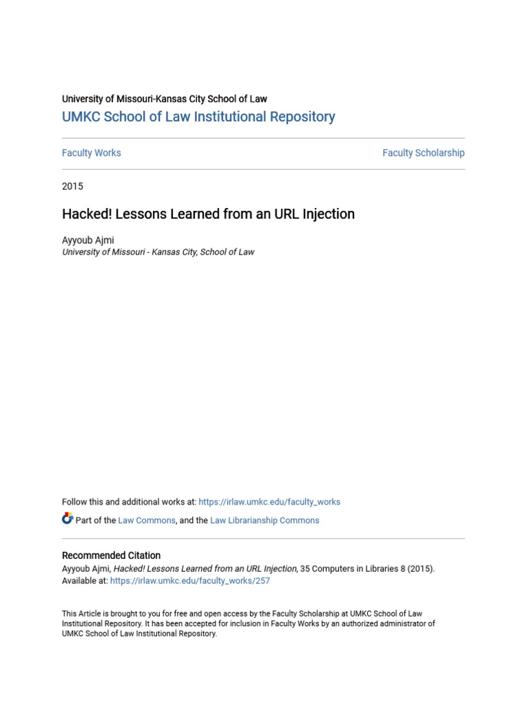 Hacked! Lessons Learned From an URL Injection | PDF | Search Engine ...
