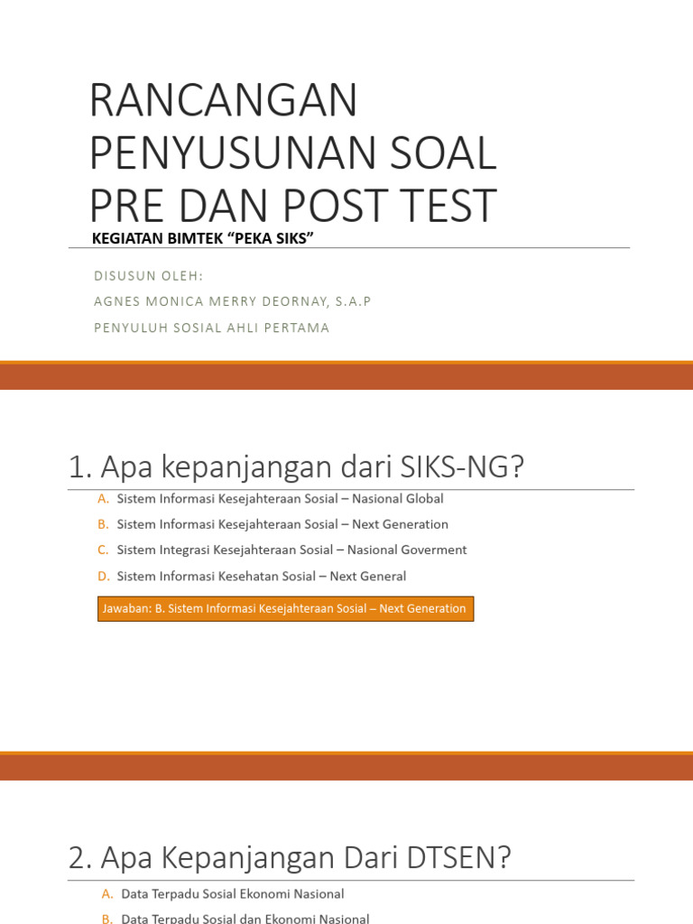 Penyusunan Pre Dan Post Test | PDF
