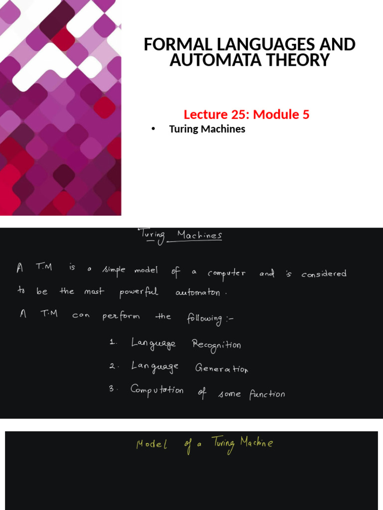 Lecture 25 Module 5 Turing Machines (1) (2) | PDF