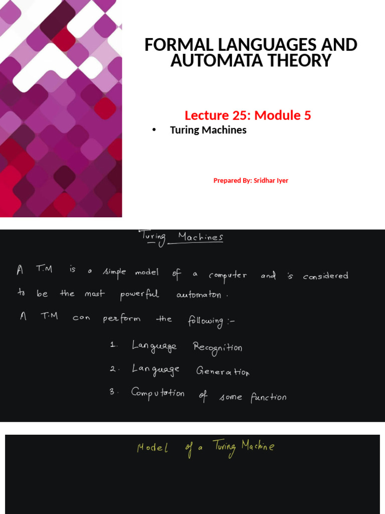 Lecture 26 Module 5 Turing Machines 1 | PDF