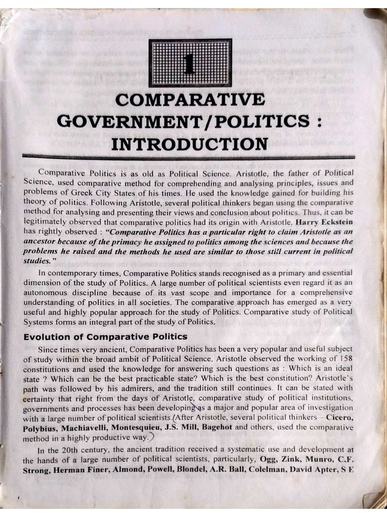 Comparative Politics, Nature and Scope | PDF