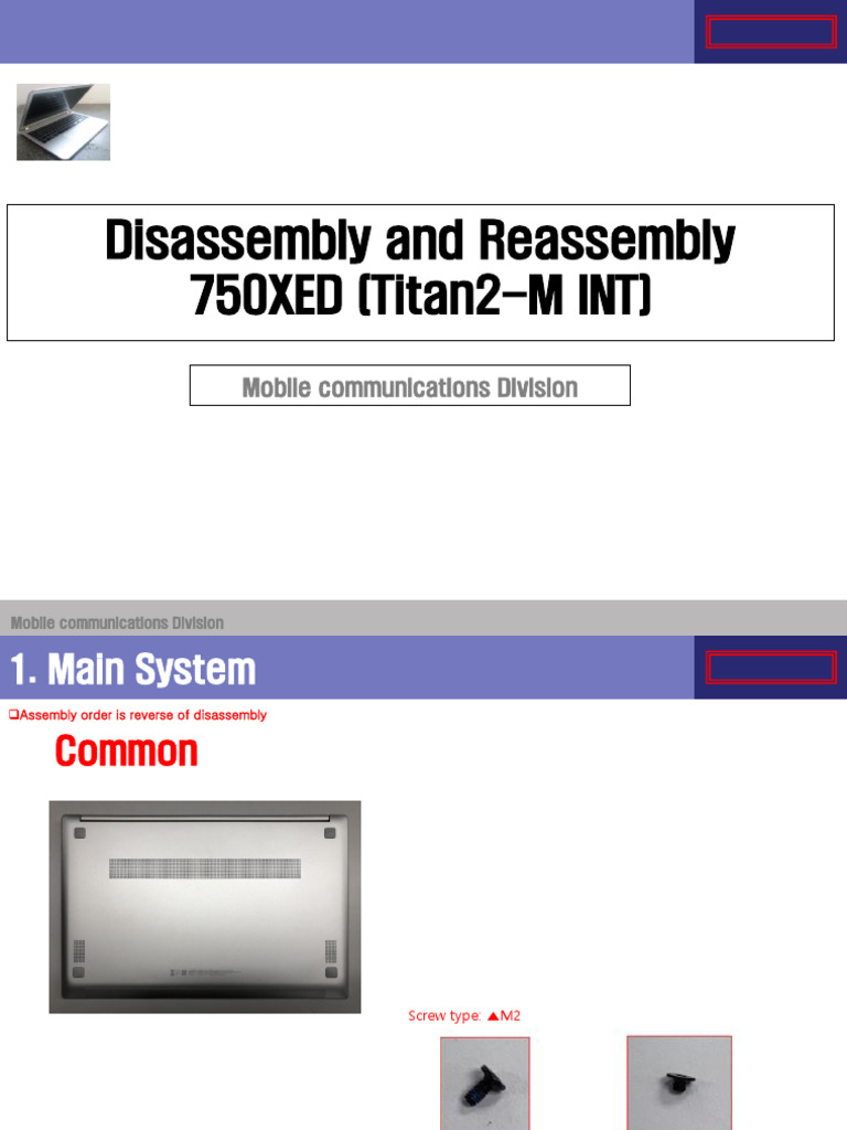 Disassembly & Reassembly | PDF | Electronics | Computing