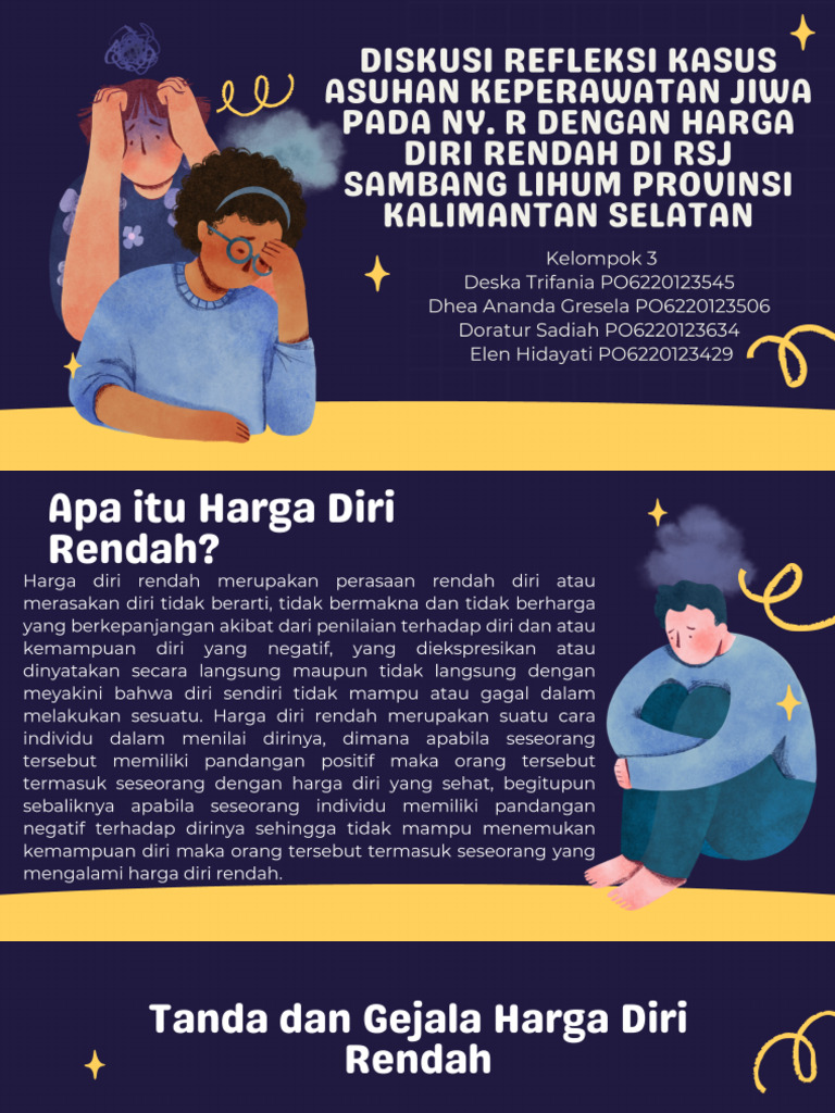 Navy Kuning Ilustratif Presentasi Mental Health | PDF