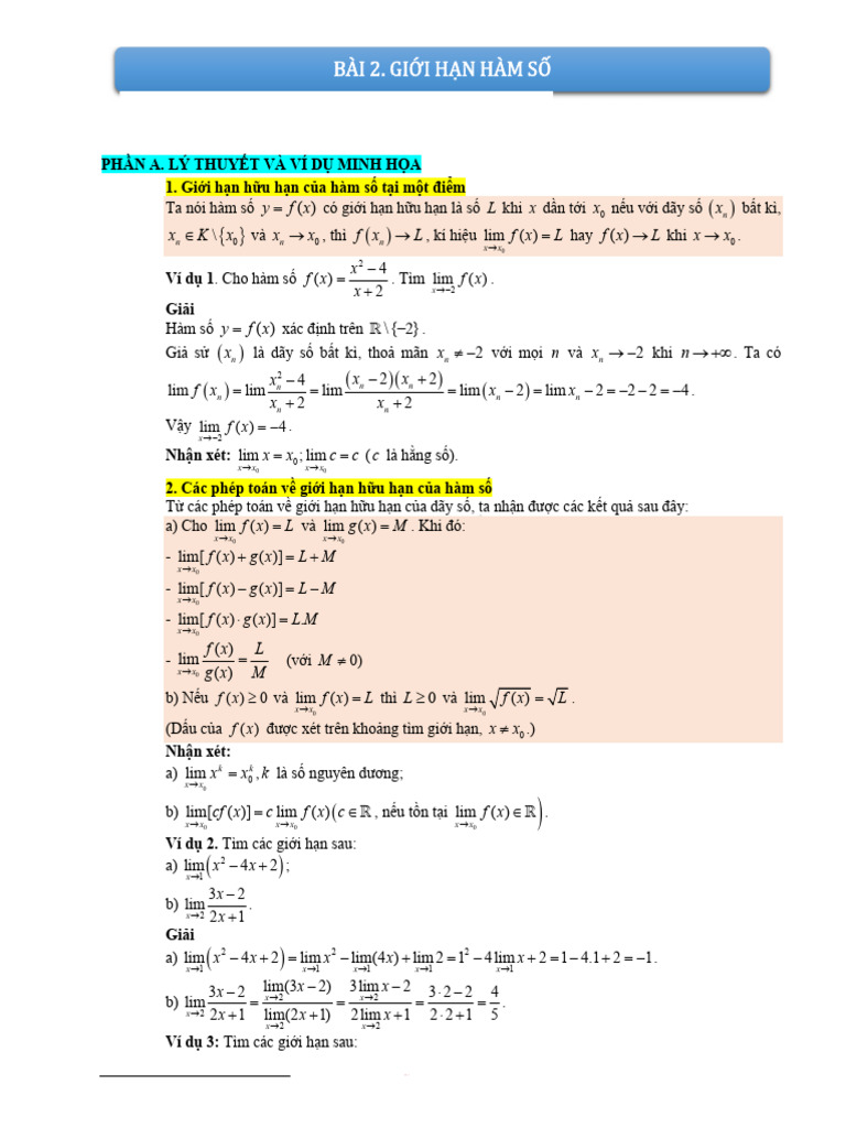 Bai 2 Gioi Han Ham So CH | PDF