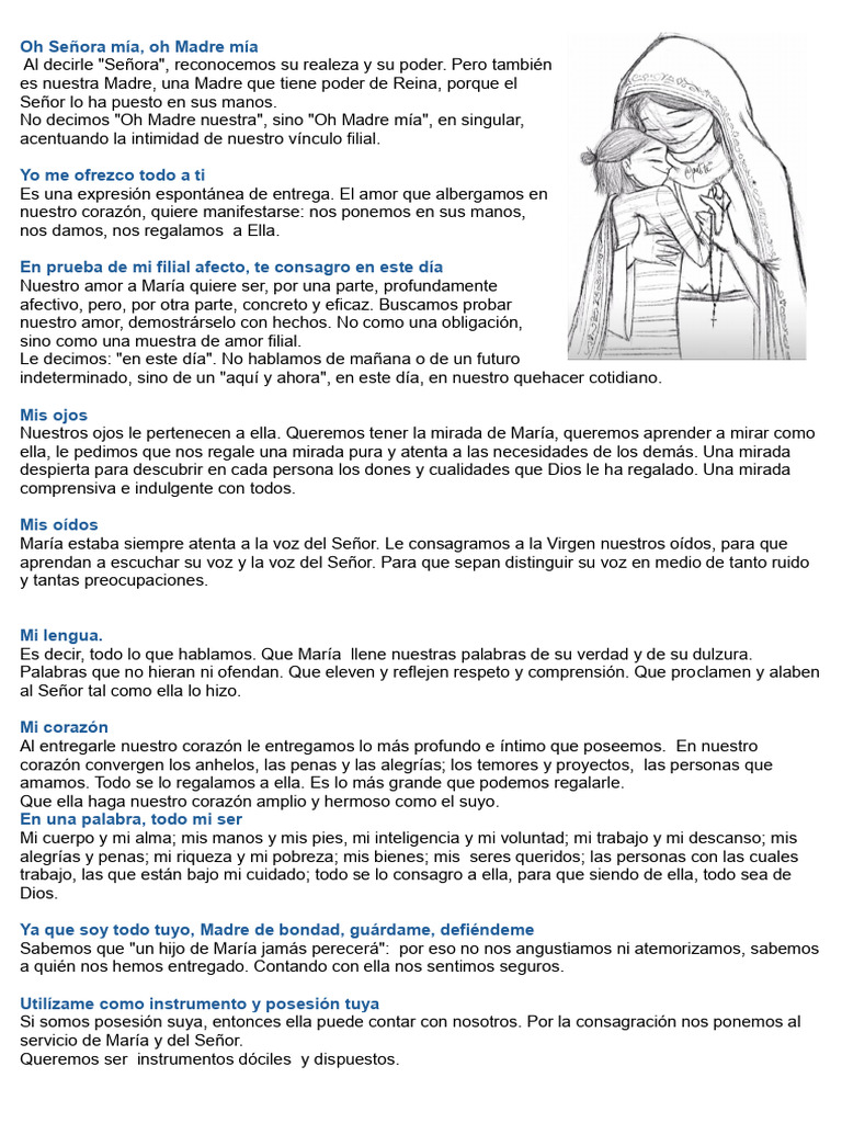 Oh Señora Mía | PDF | María, madre de Jesús | Amor