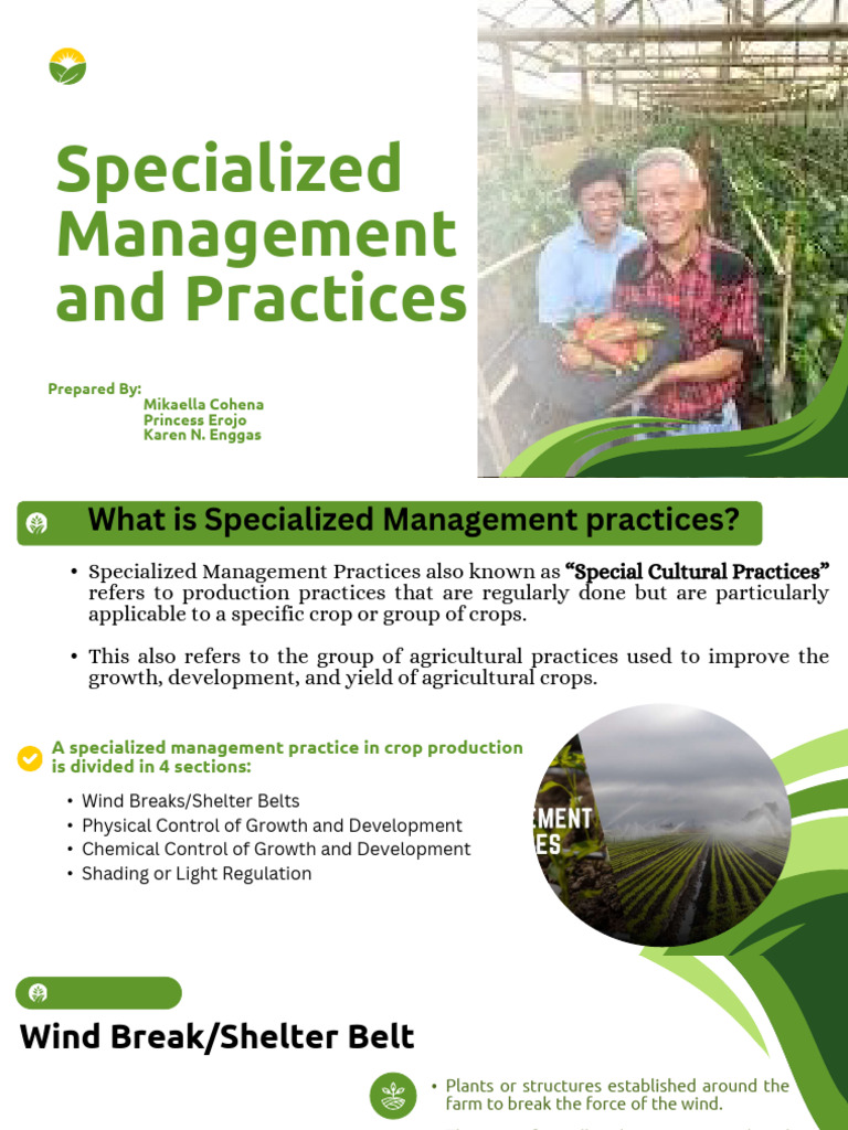 Specialized Crop Management Practices | PDF | Plants | Agriculture