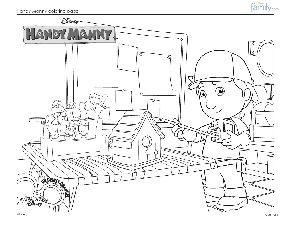 Handy Manny Coloring Page | PDF
