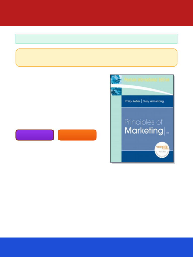 Principles of Marketing 12th Edition by Philip Kotler, Gary Armstrong ...