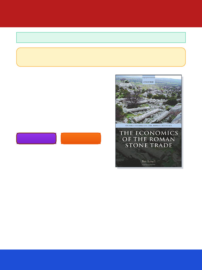 The Economics of the Roman Stone Trade 1st Edition Russell ebook ...