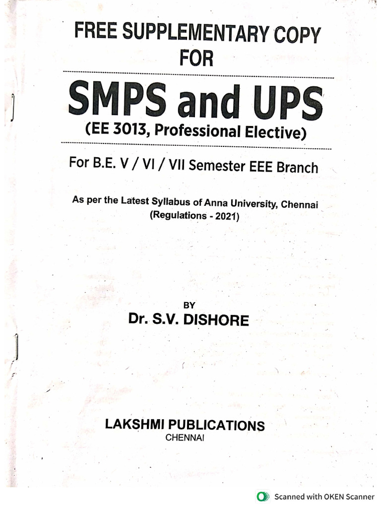 Smps and Ups Supplementary Book | PDF