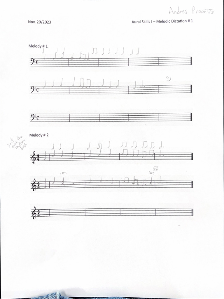 Melodic Dictation, Nov. 20 | PDF