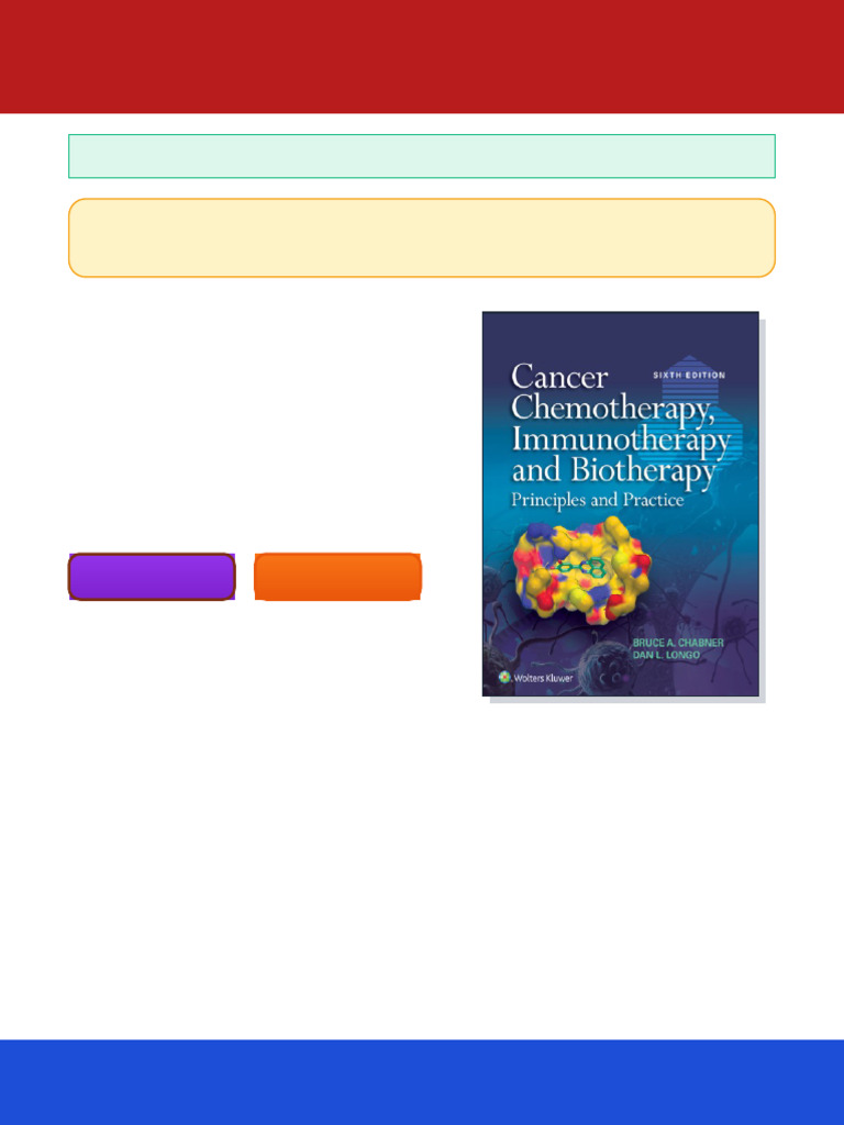 Cancer Chemotherapy Immunotherapy and Biotherapy Principles and ...