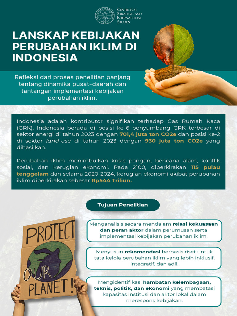 Poster Lanskap Kebijakan Perubahan Iklim Di Indonesia | PDF