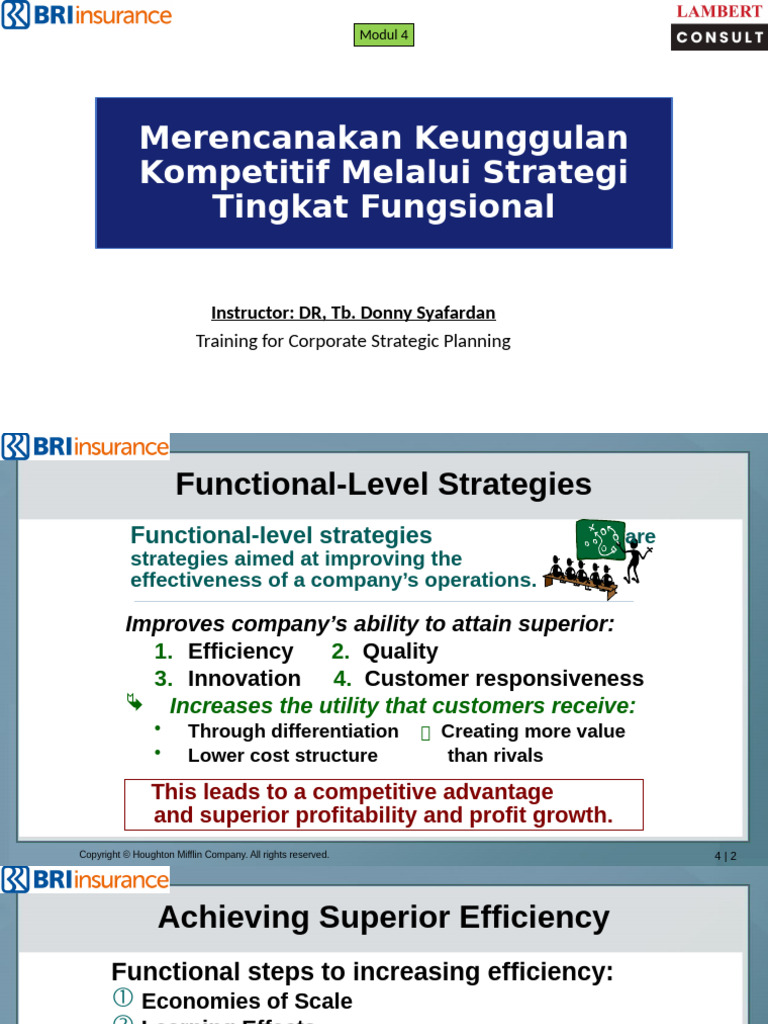 Functional-Level Strategies for Competitive Advantage | PDF | Economies ...