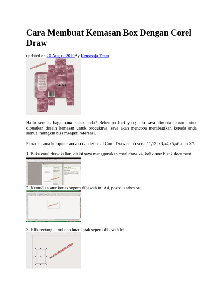 Desain Kemasan Box dengan Corel Draw | PDF
