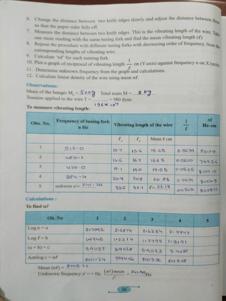 Sonometer Experiment: Frequency & Tension | PDF | Resonance | Tension ...