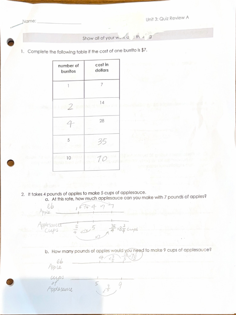 Quiz Review Packet | PDF