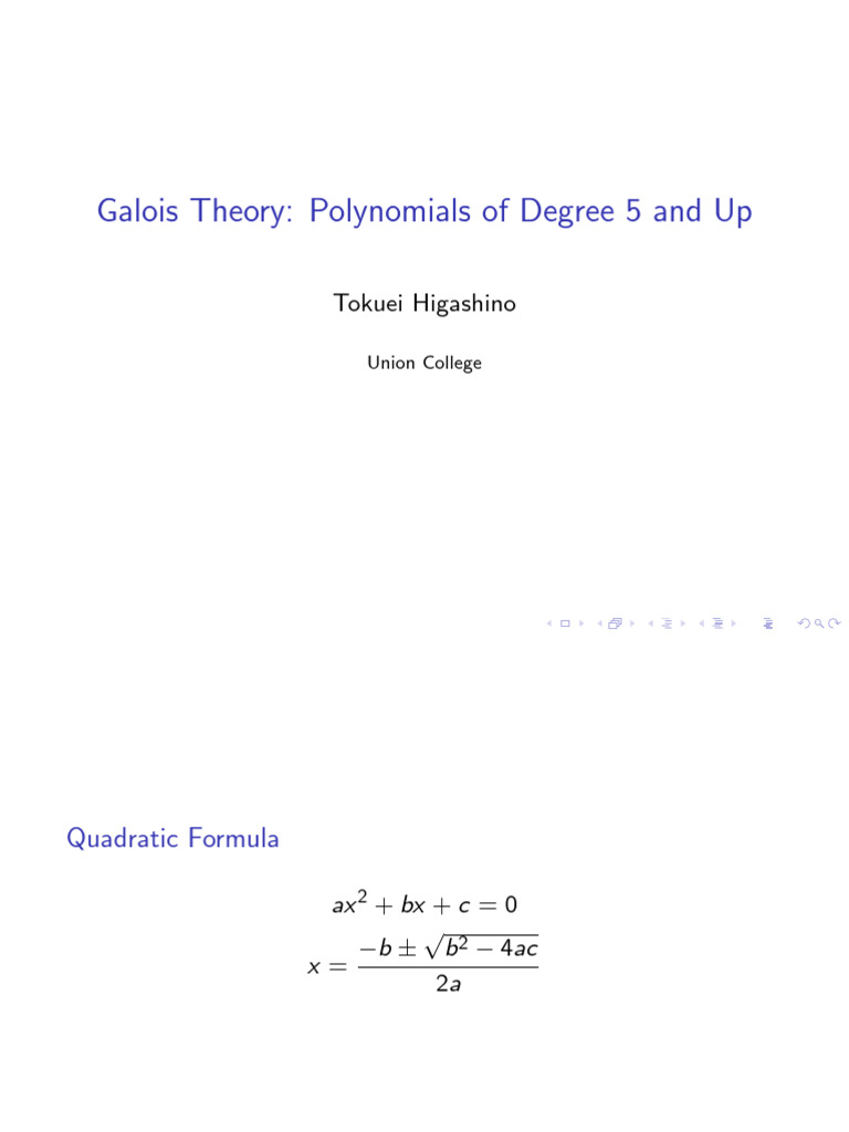 Galois Theory: Degree 5 Polynomials Explained | PDF | Field ...
