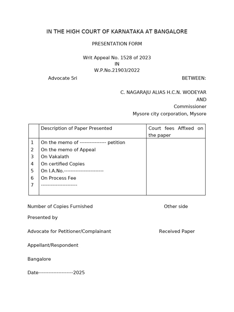 Writ Appeal No. 1528 - Karnataka High Court | PDF