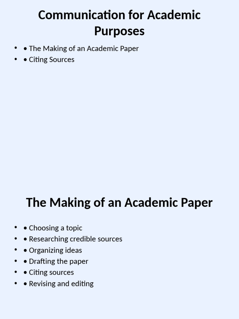 Communication for Academic Purposes Designed | PDF