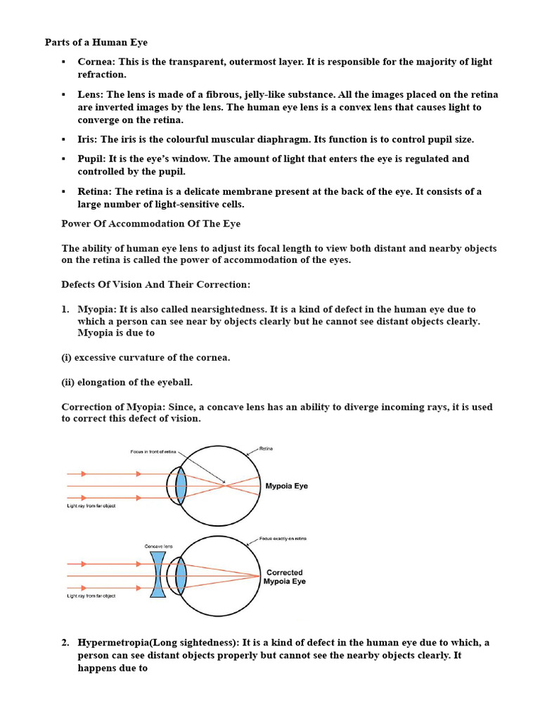 Resource 20250729192021 Notes-Human Eye | PDF