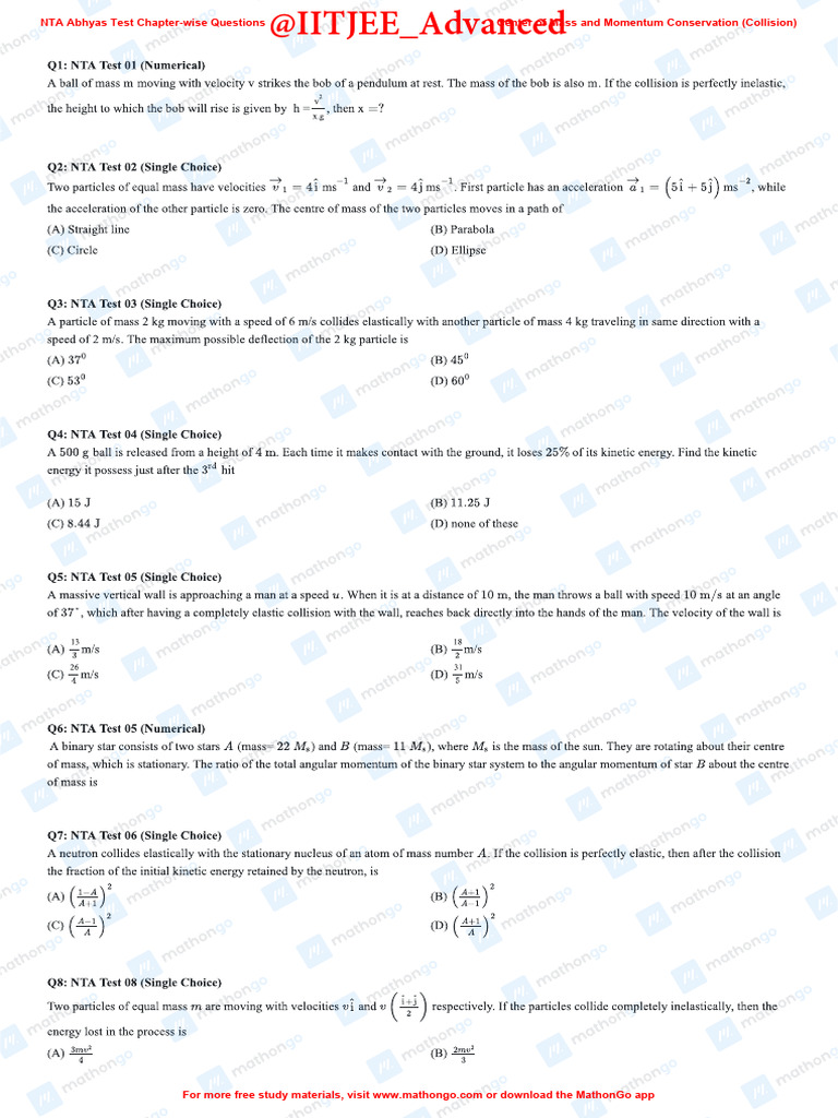 08_center_of_mass_and_momentum_conservation_(collision) | PDF ...
