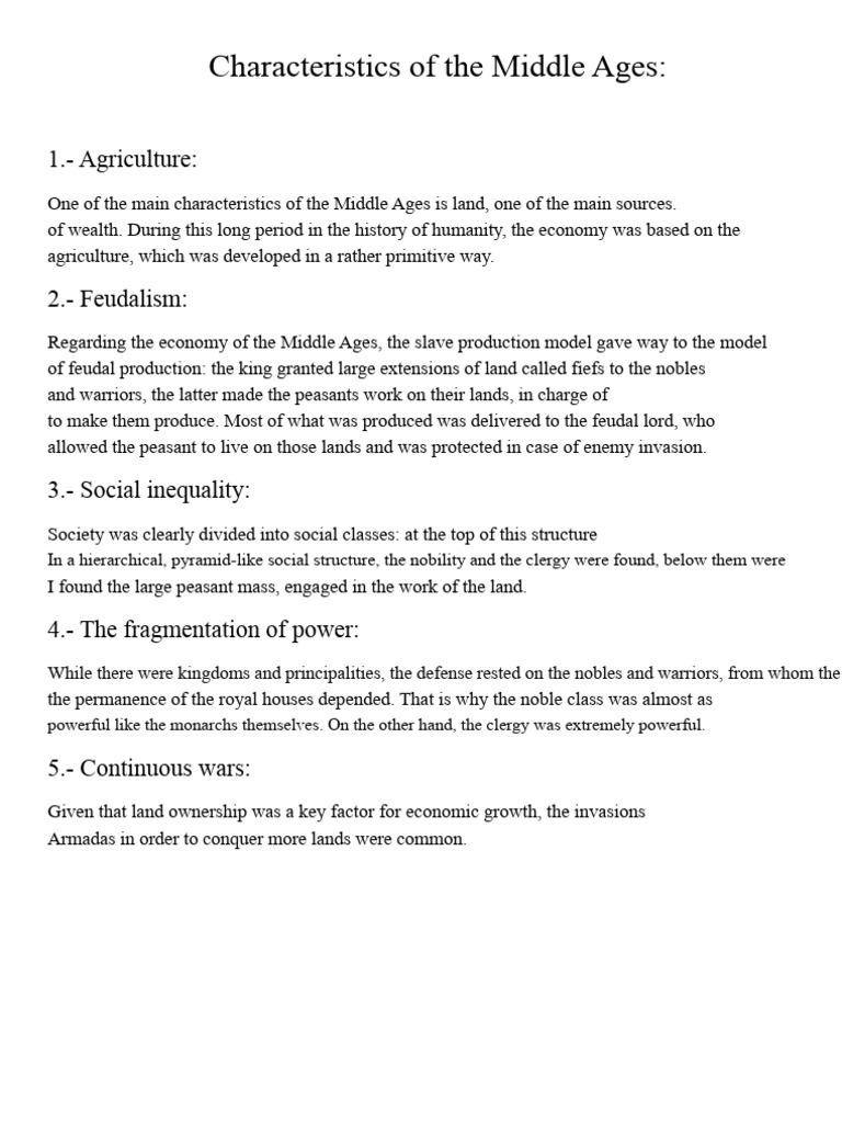 Middle Ages vs. Modern Age Characteristics | PDF | Renaissance | Feudalism