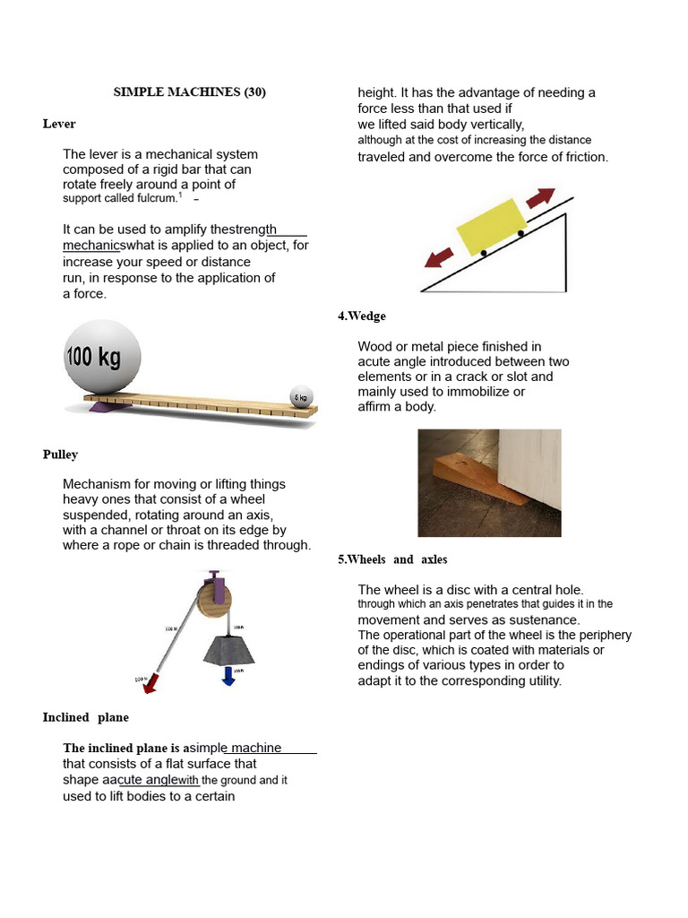 Overview of Simple Machines and Their Functions | PDF | Machines | Engines