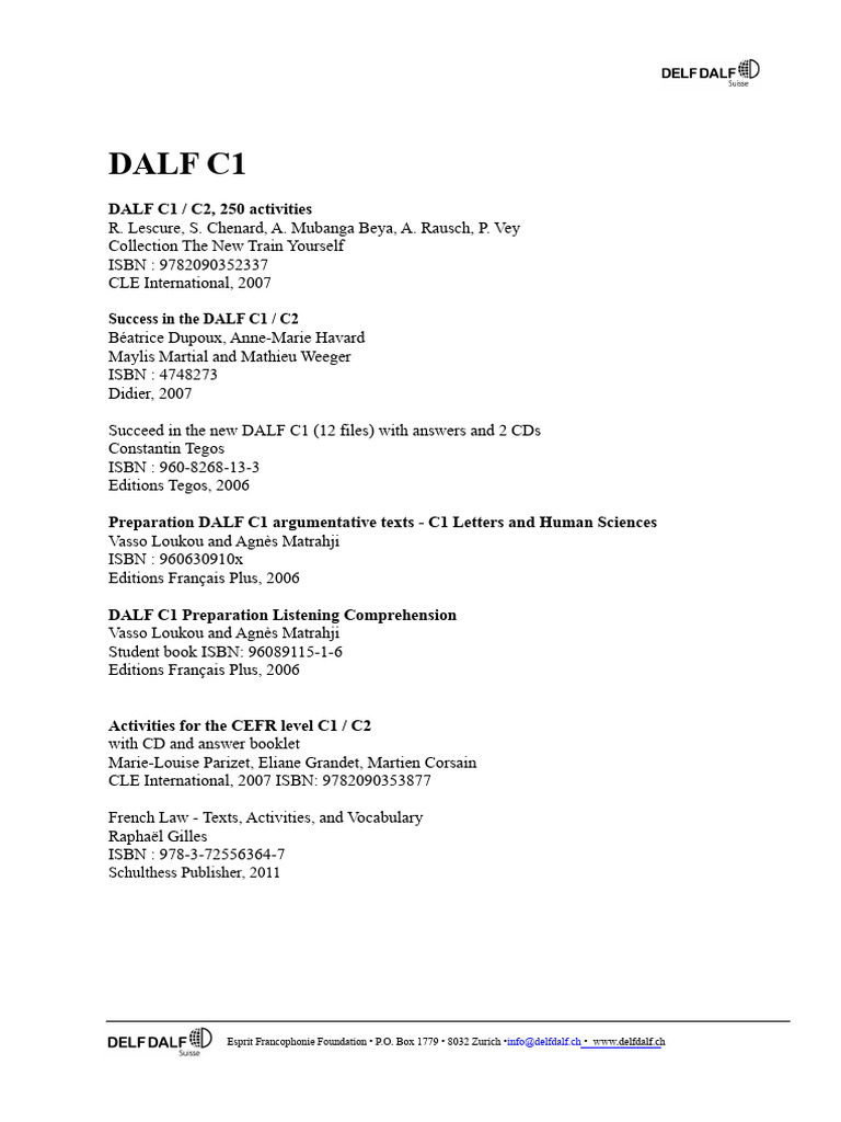 DALF C1 Preparation Resources and Activities | PDF