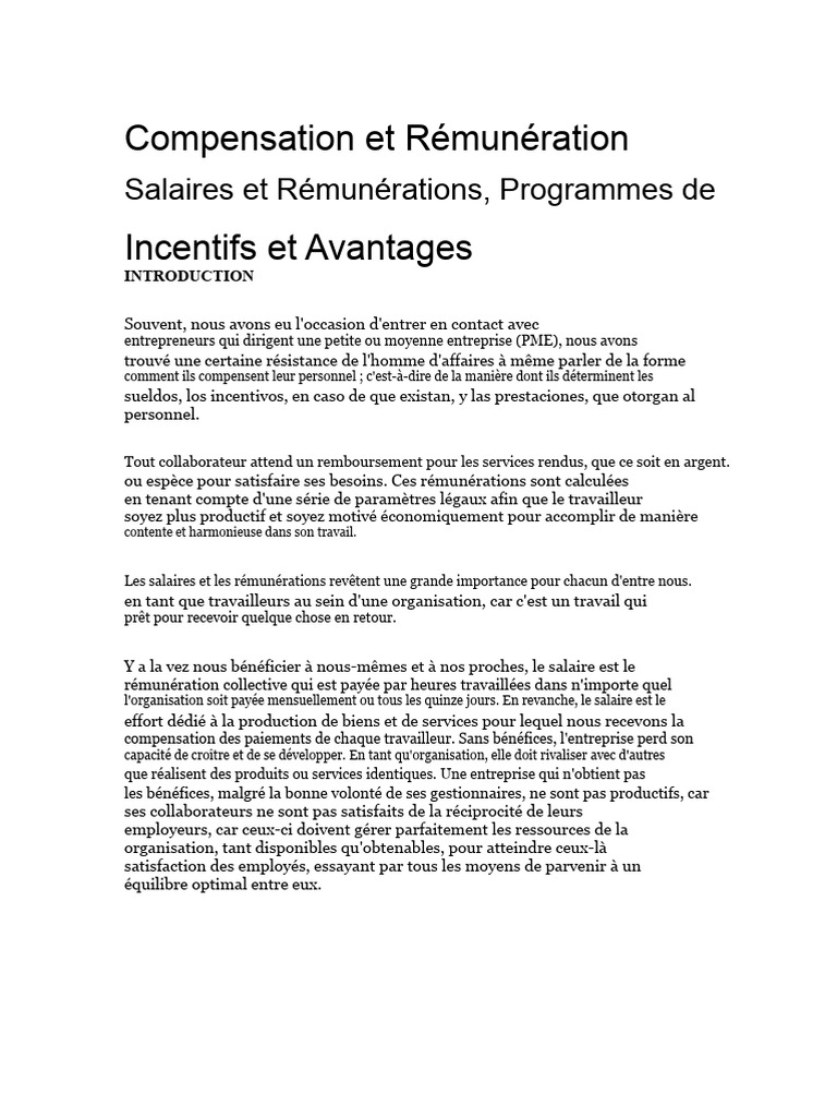 Guide sur la Compensation et Rémunération | PDF | Salaires | Business