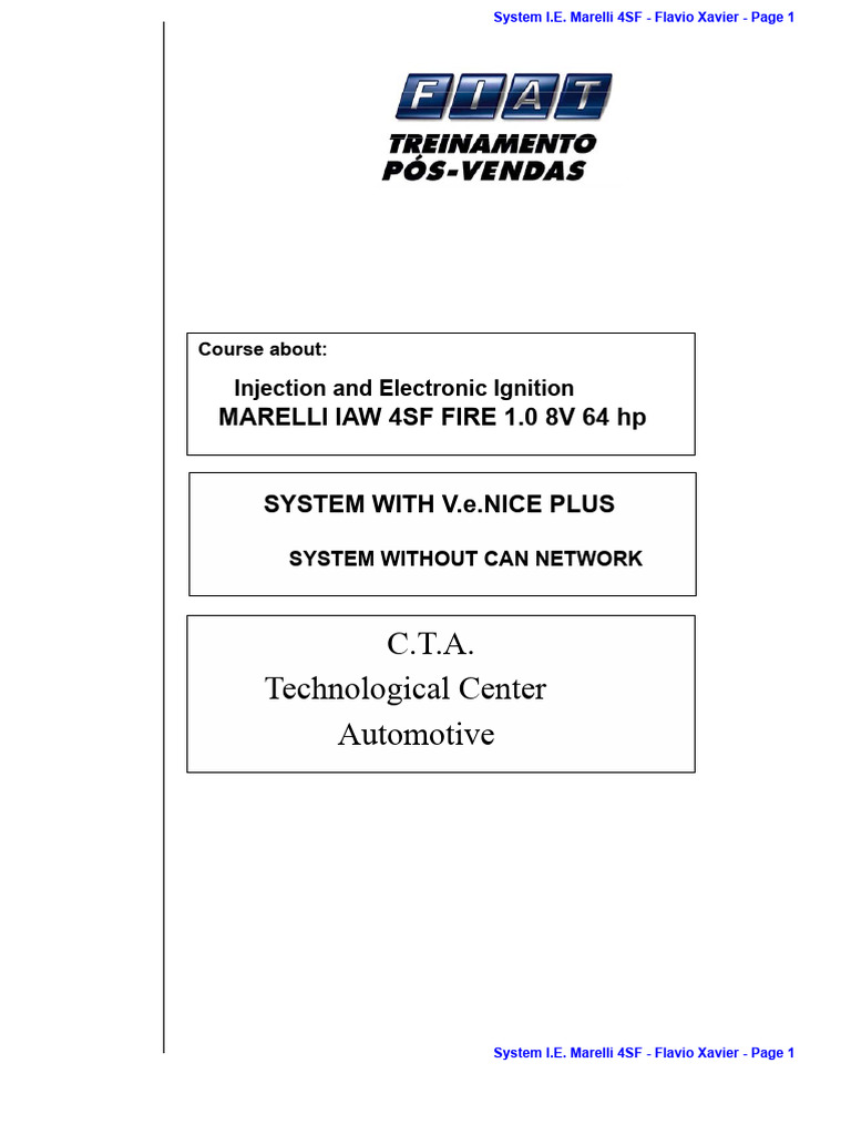 Marelli 4SF Injection & Ignition System Guide | PDF | Throttle | Fuel ...