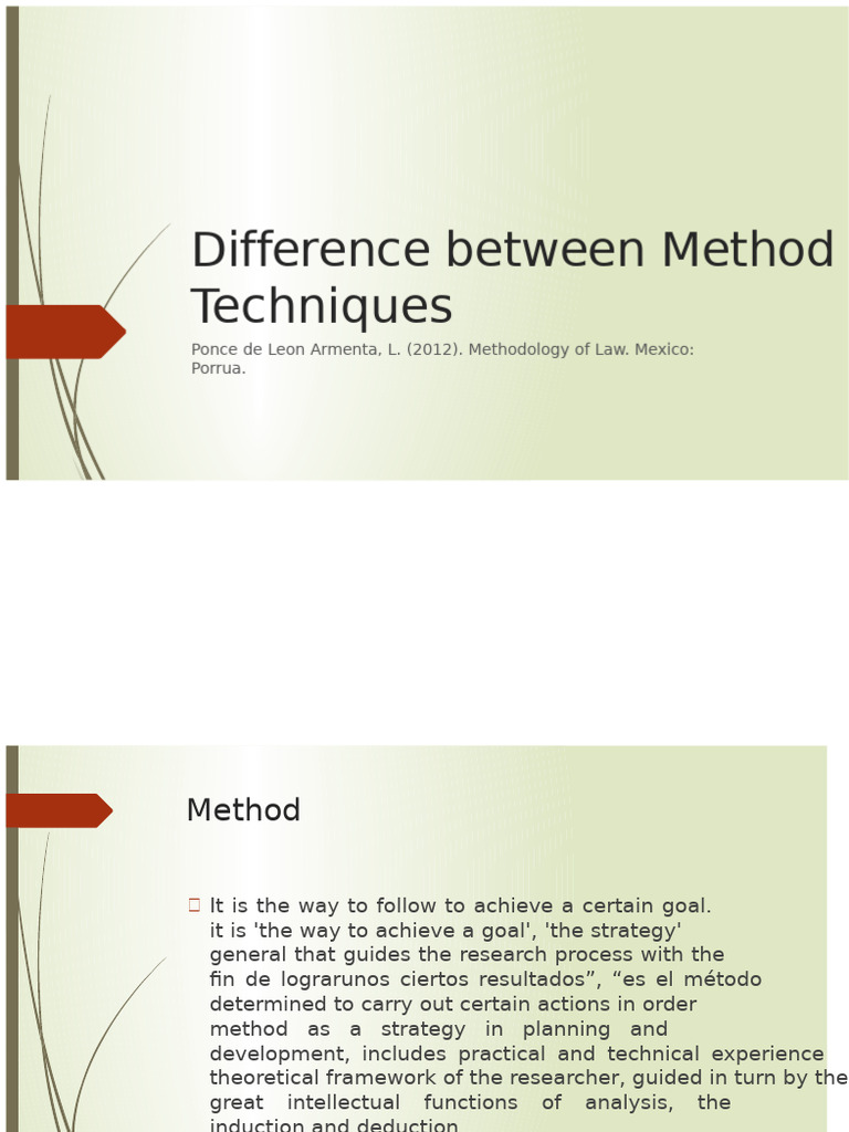 Difference Between Method and Technique | PDF