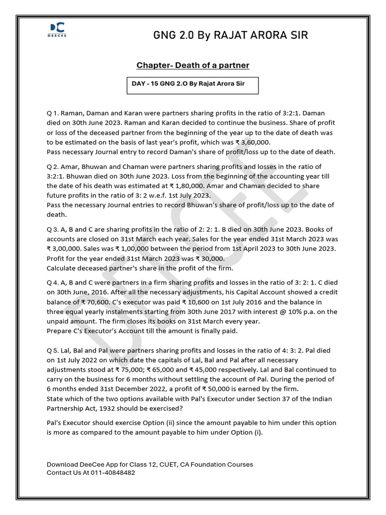 Death of a Partner | PDF
