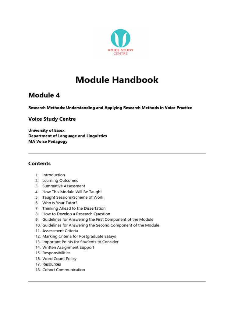 Module 4 Handbook Revised-1 | PDF | Methodology | Quantitative Research