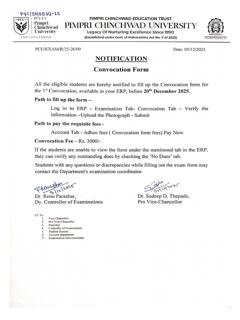 Notice - Convocation Form | PDF