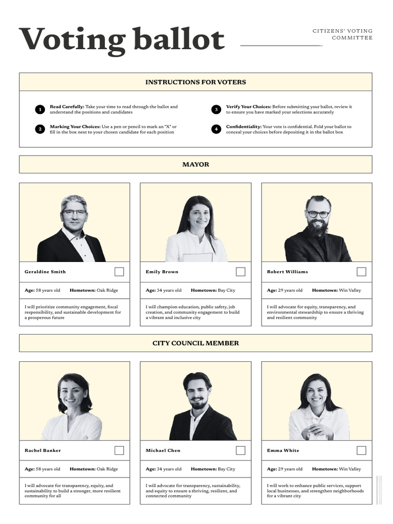 Voting Ballot Template | PDF | Ballot | Elections