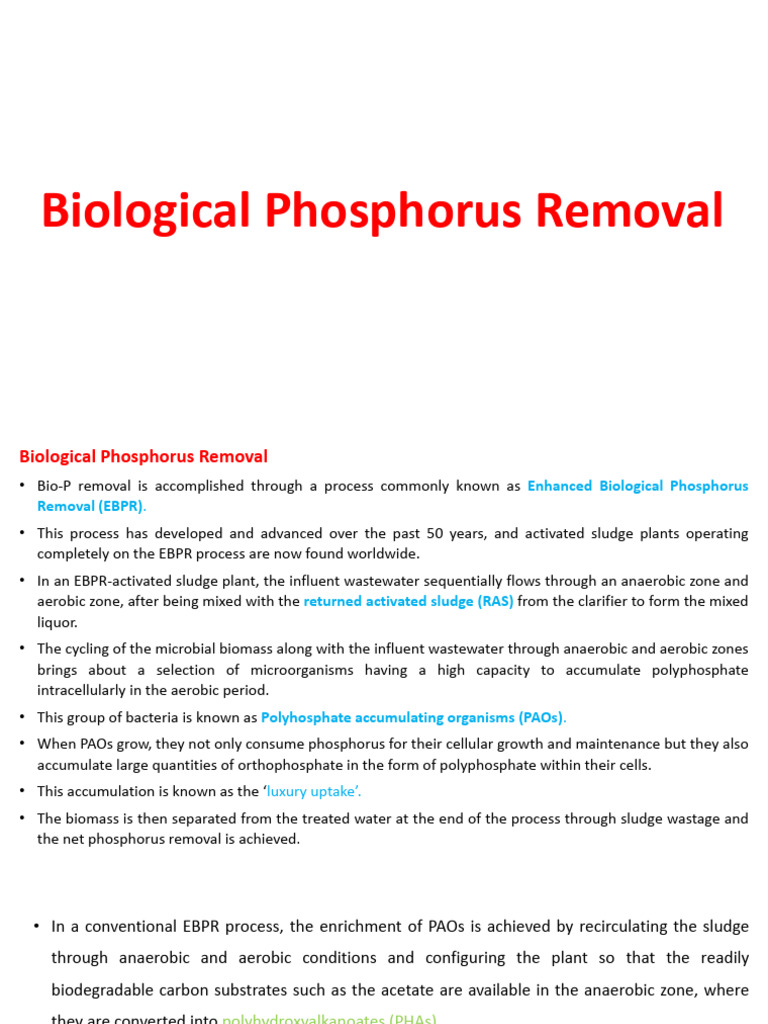 Enhanced Biological Phosphorus Removal Techniques | PDF | Anaerobic ...