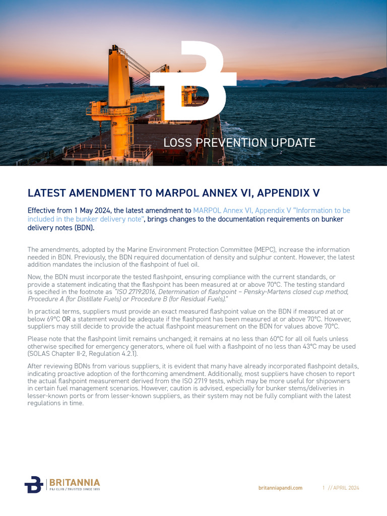 MARPOL Bunker Delivery Note Changes 2024 | PDF | Fuel Oil