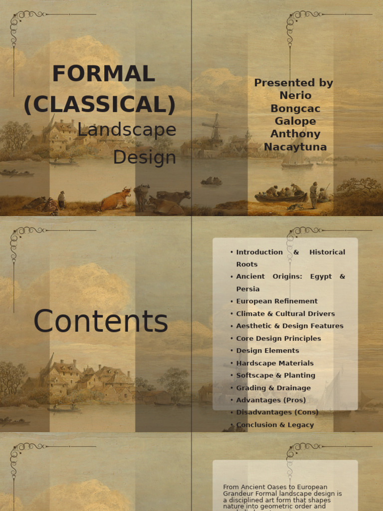 Formal (Classical) Landscape Design-1 | PDF | Gardens