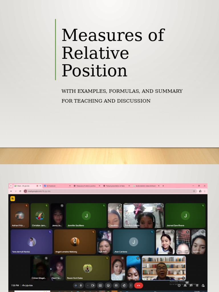 Measures of Relative Position Presentation | PDF